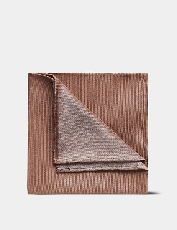 Men's Copper Plain Repp Pocket Square | Hawes and Curtis