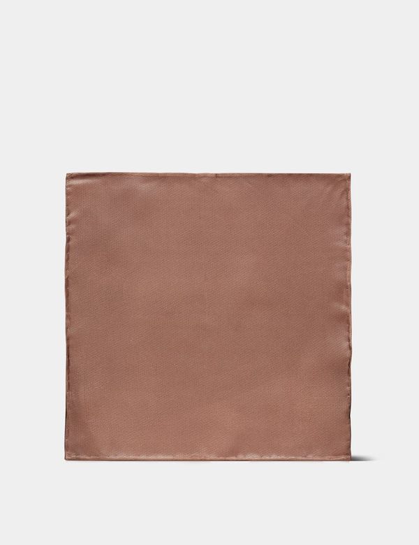 Men's Copper Plain Repp Pocket Square | Hawes and Curtis