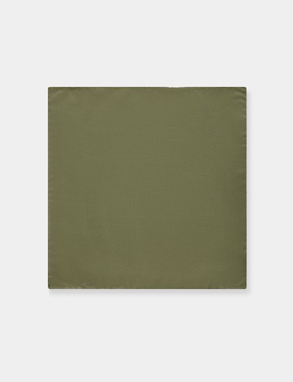 Men's Sage Green Repp Pocket Square - 100% Silk | Hawes and Curtis