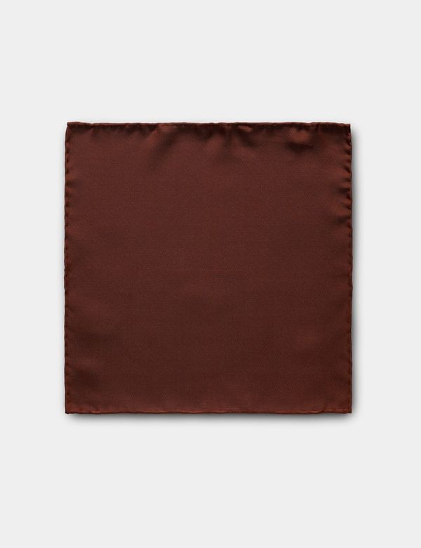 Men's Rust Plain Silk Pocket Square | Hawes and Curtis