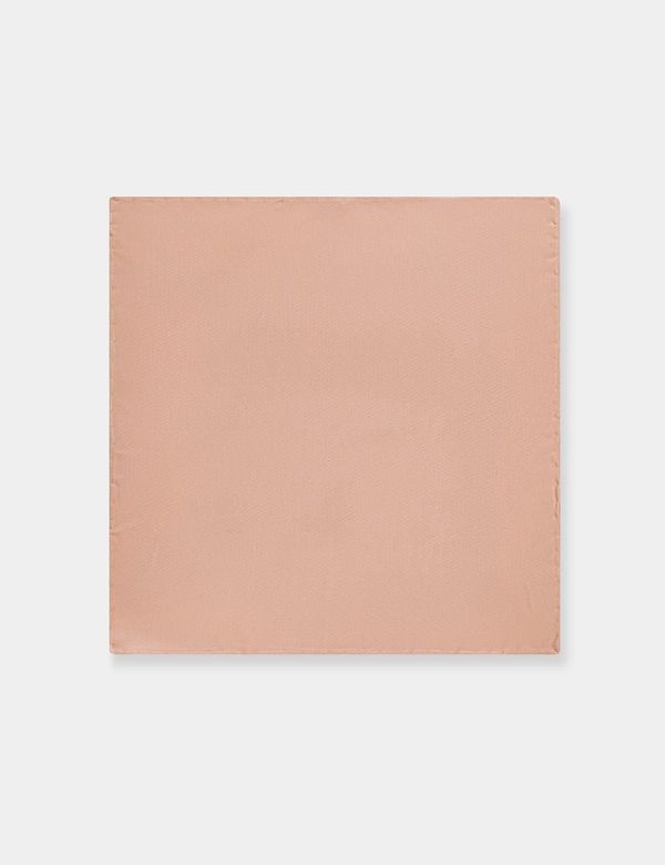 Men's Peach Plain Silk Pocket Square | Hawes and Curtis