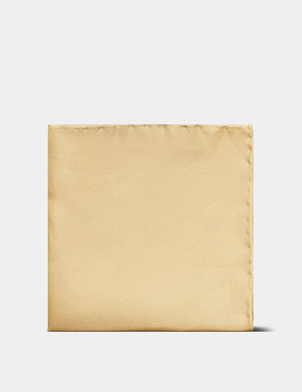 Men's Butter Yellow Plain Repp Pocket Square | Hawes and Curtis