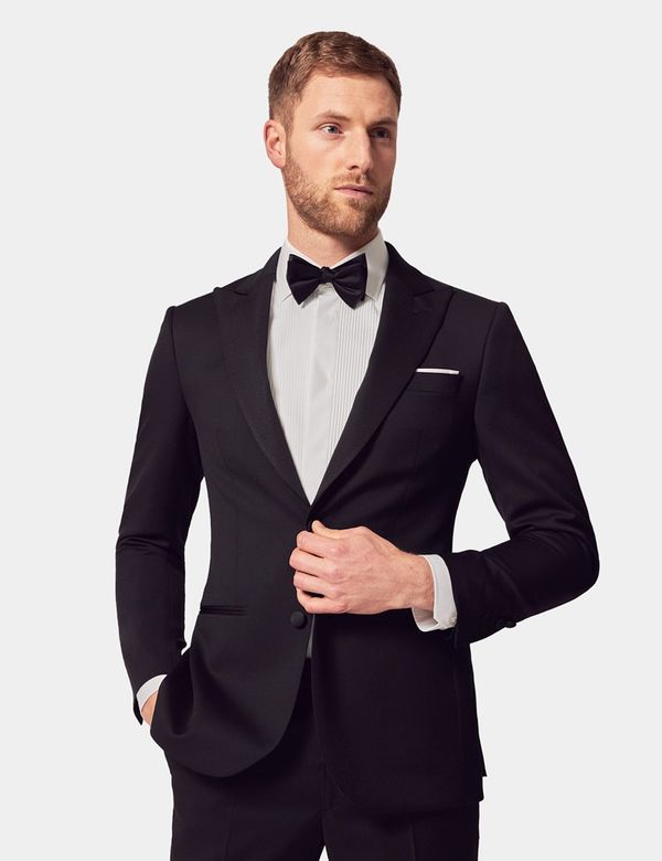 Men's Black Wool Tailored Fit Dinner Suit Jacket - 1913 Collection ...