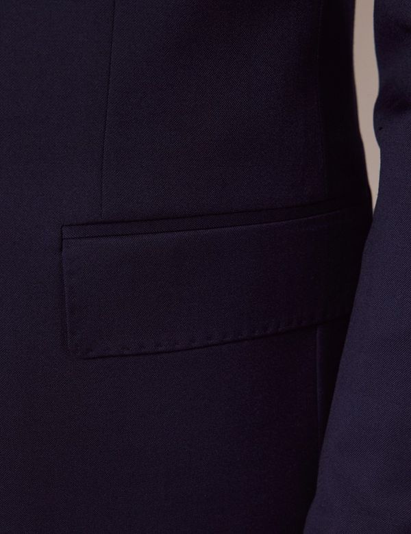 Men's Dark Blue Italian Wool Slim Fit Suit - 1913 Collection| Hawes ...