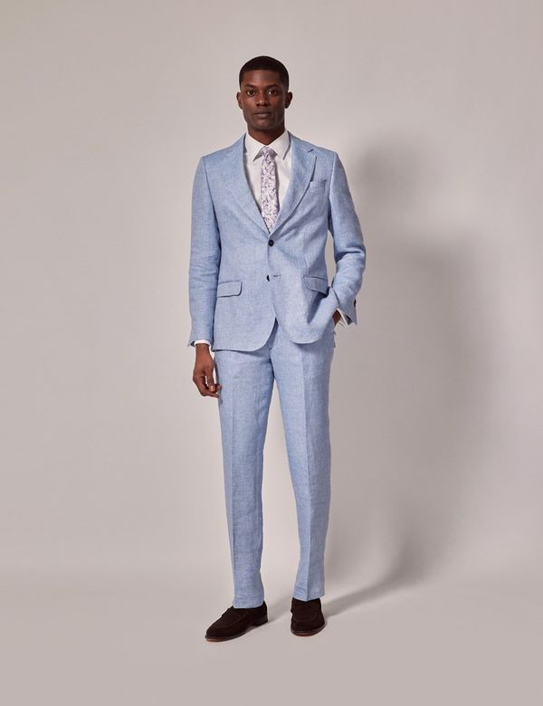 Light blue suit store