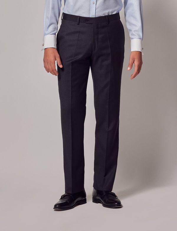 Men's Dark Charcoal Grey Twill Weave Double Breasted Slim Men's Dark Charcoal Grey Twill Weave Double Breasted Slim