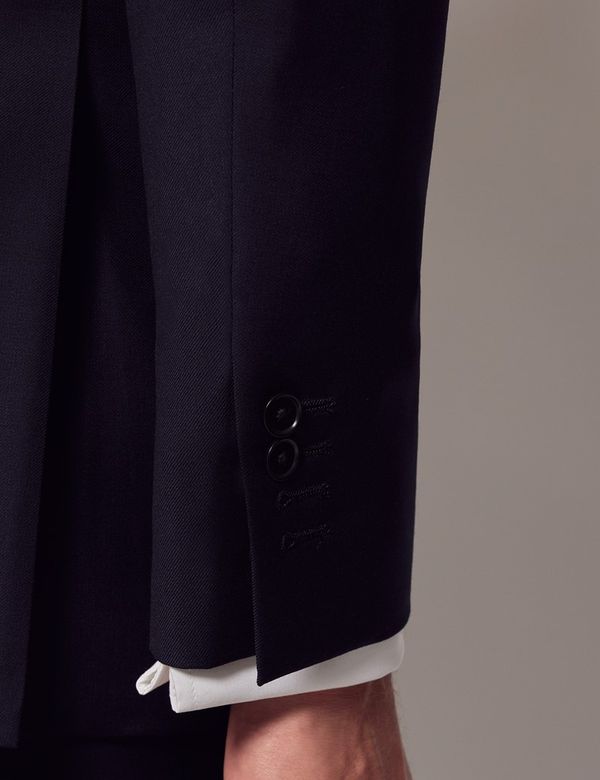 Men's Navy Twill Wool Double Breasted Slim Fit Suit Jacket Men's Navy Twill Wool Double Breasted Slim Fit Suit Jacket