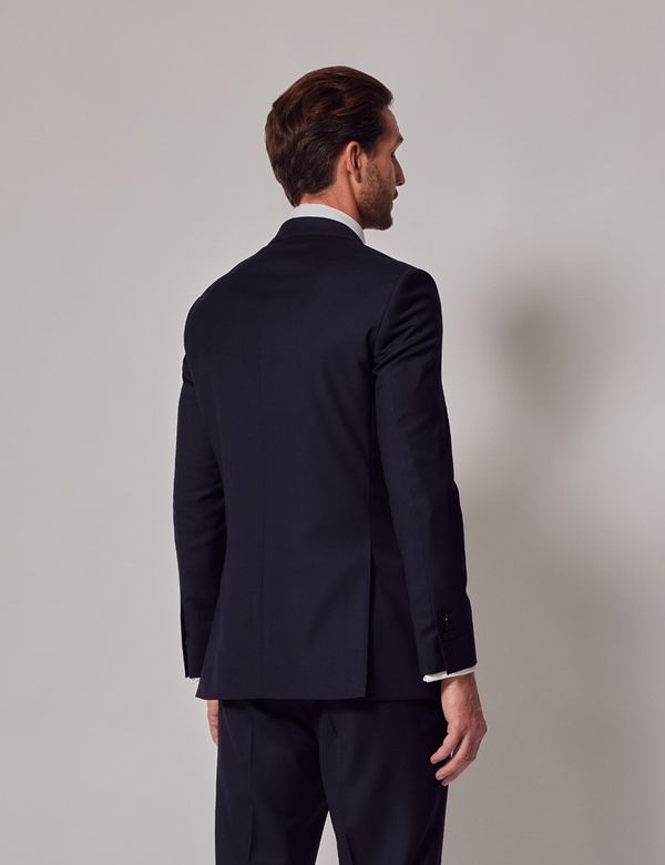 Men's Navy Twill Wool Double Breasted Slim Fit Suit Jacket Men's Navy Twill Wool Double Breasted Slim Fit Suit Jacket