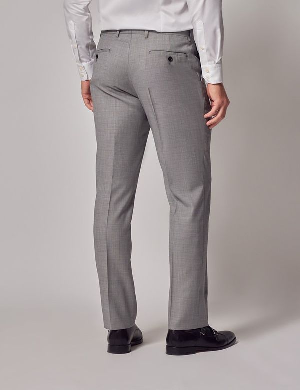 Men's Light Grey Twill Slim Fit Suit - Super 120s Wool | Hawes & Curtis
