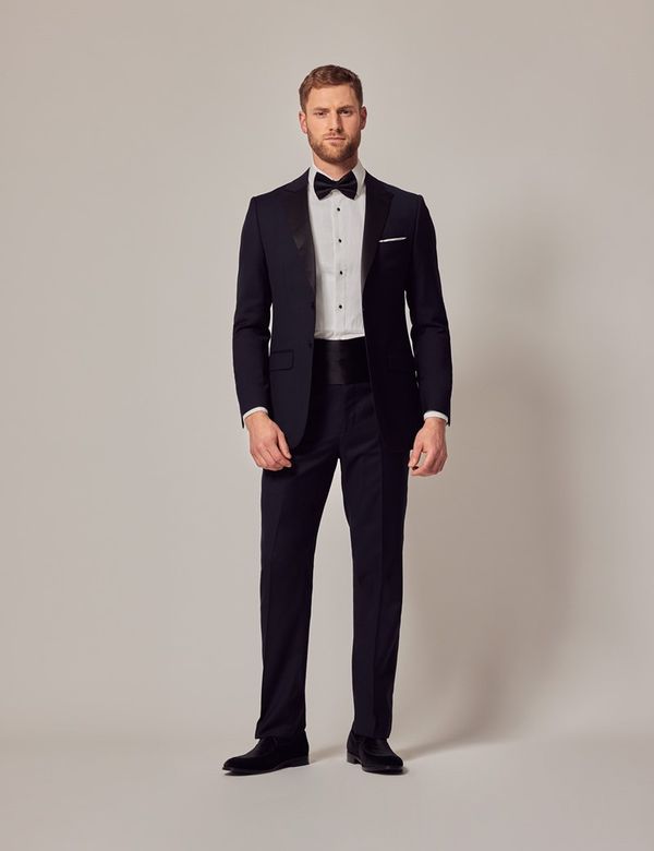 Men's Black Wool Slim Fit Tuxedo| Hawes & Curtis
