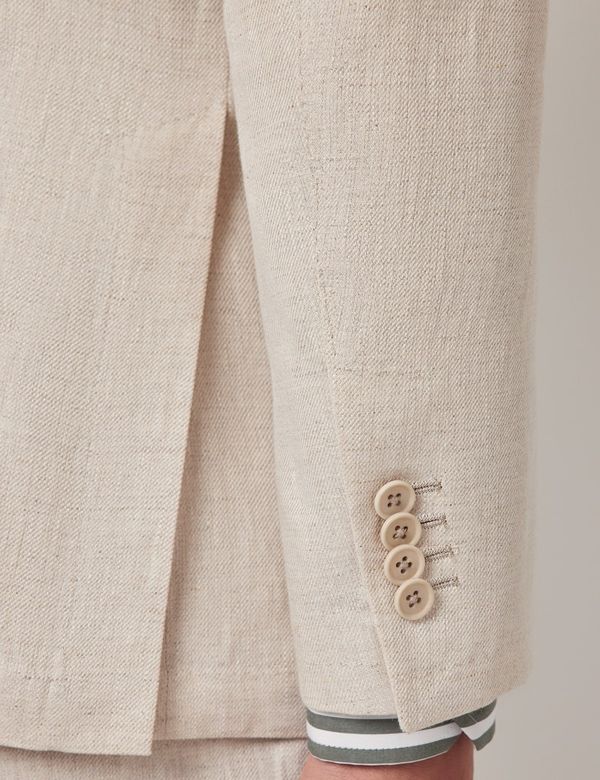 Men's Stone Linen Slim Fit Suit Jacket | Hawes & Curtis