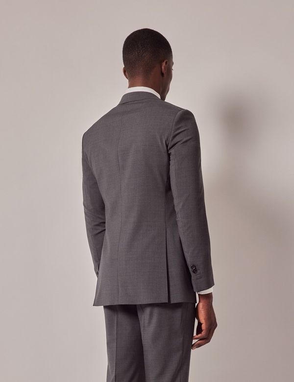 Men's Dark Grey Stretch Wool Slim Fit Suit| Hawes & Curtis