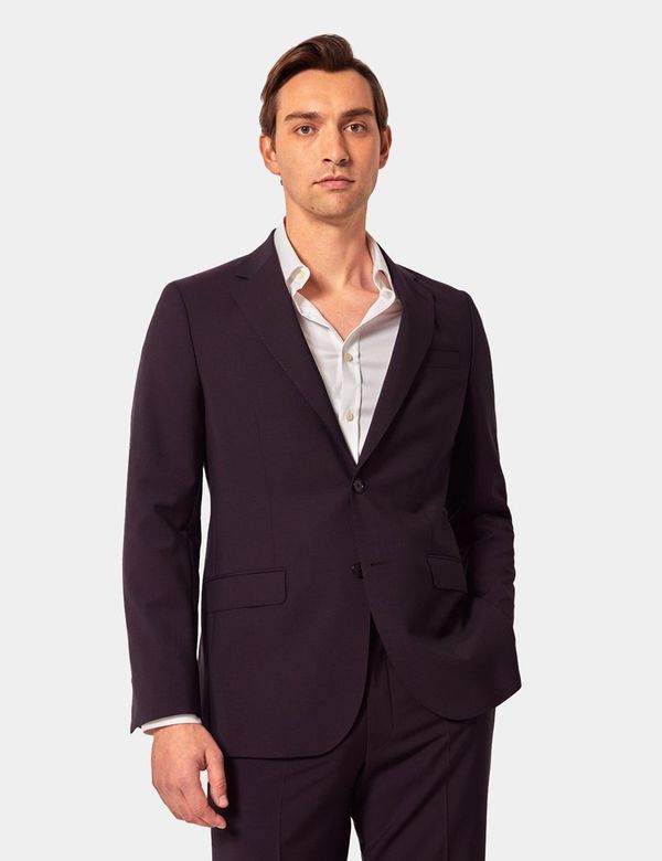 Men's Blackberry Italian Wool-Mohair Tailored Fit Suit Jacket | Hawes ...