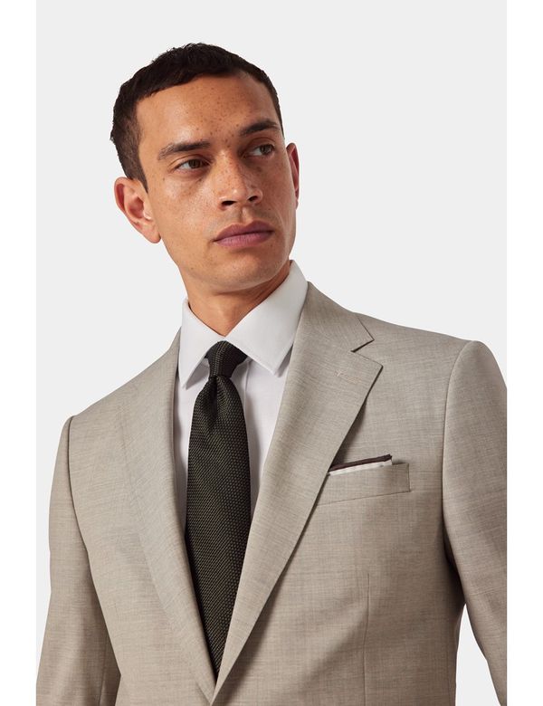 Men's Greige Italian Wool Tailored Fit Suit Jacket - 1913 Collection ...
