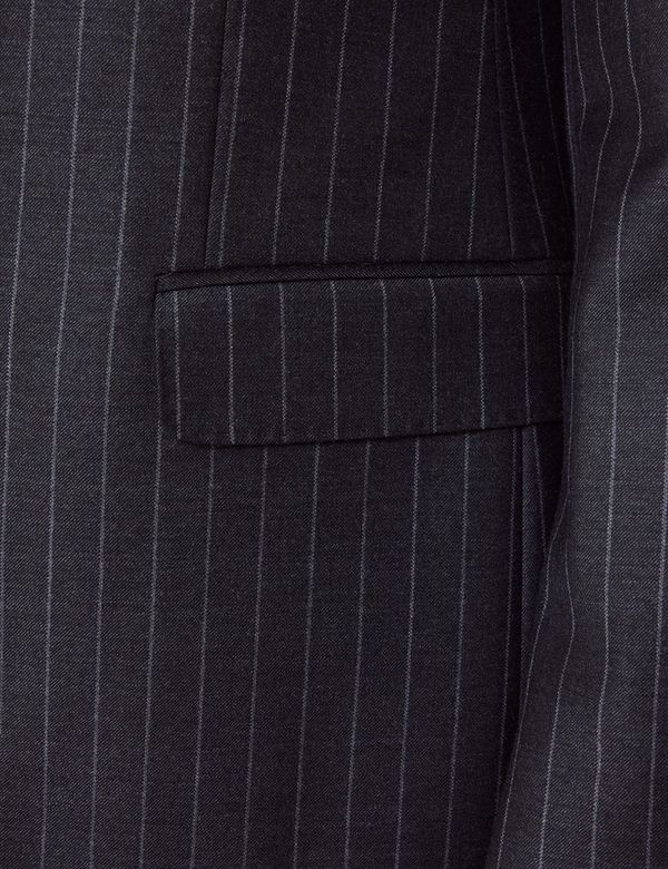 Men's Tailored Fit Charcoal Chalk Stripe Suit | Hawes & Curtis