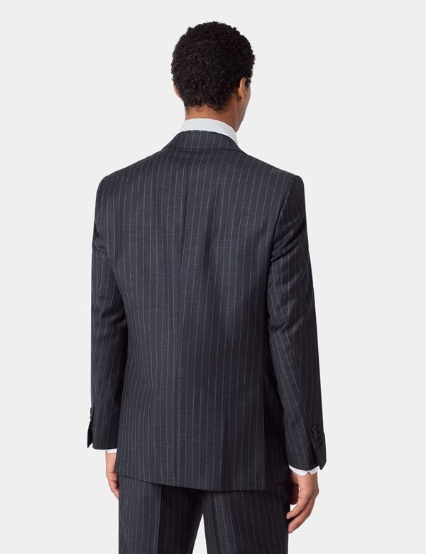 Men's Tailored Fit Charcoal Chalk Stripe Suit | Hawes & Curtis