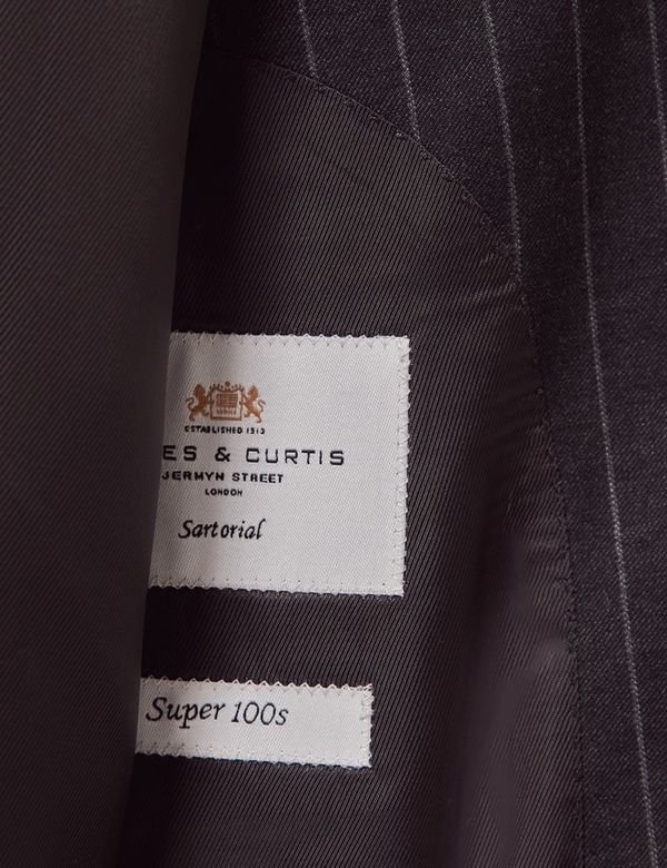 Men's Charcoal Chalk Stripe Classic Suit | Hawes & Curtis