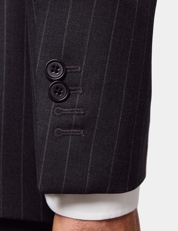 Men's Tailored Fit Charcoal Chalk Stripe 1913 Suit | Hawes & Curtis