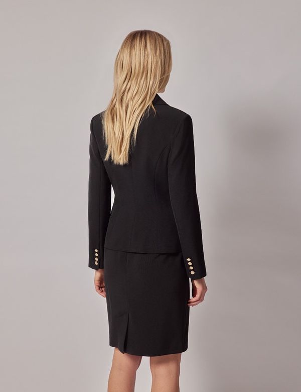 Women's Black Double Breasted Jacket | Hawes & Curtis