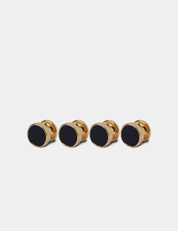 Men's Gold Dress Stud Set - Black Onyx Detail | Hawes & Curtis