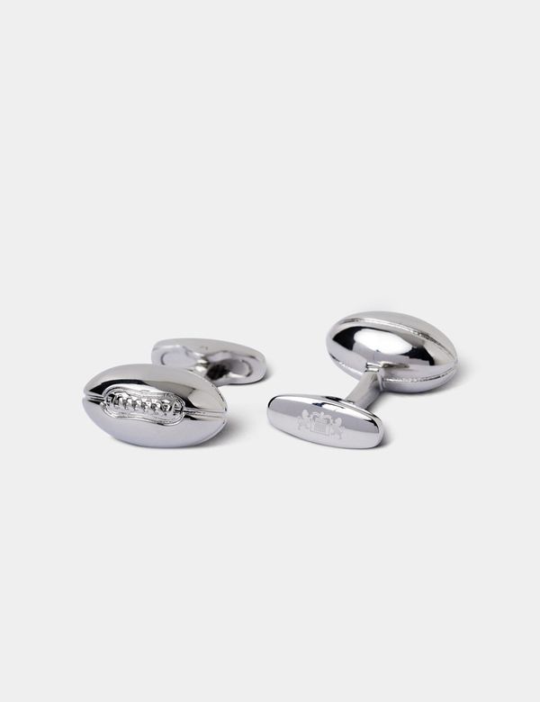 Men's Silver Rugby Ball Cufflinks | Hawes & Curtis