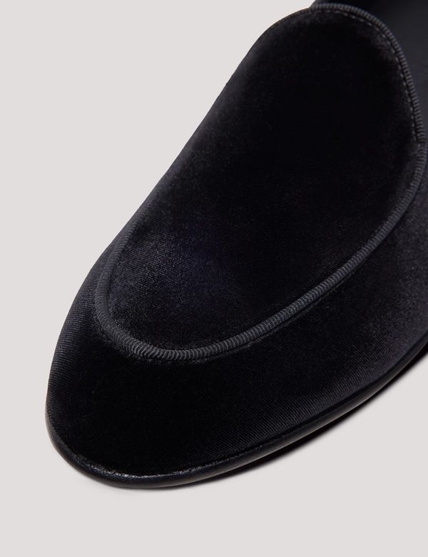 Men's Black Velvet Belgian Loafer | Hawes & Curtis
