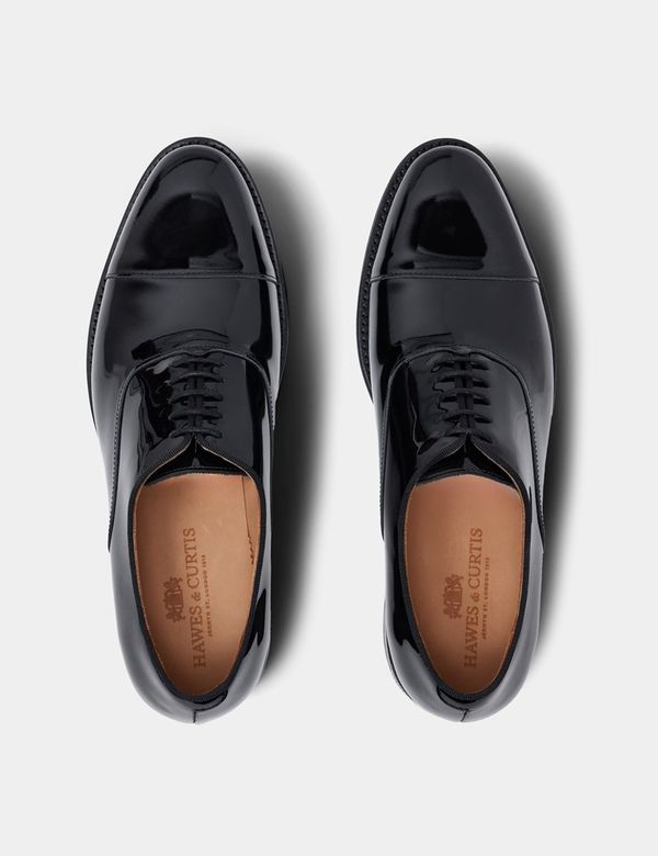 Men's Black Patent Oxford Shoe | Hawes & Curtis
