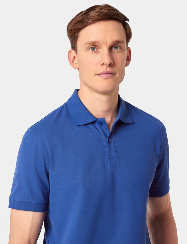 Men's Royal Blue Mercerised Cotton Polo Shirt - Short Sleeve | Hawes ...