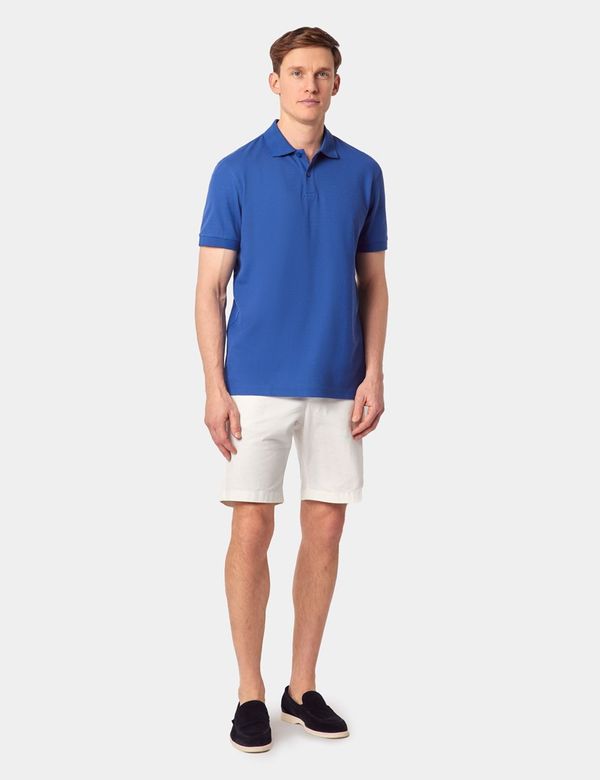 Men's Royal Blue Mercerised Cotton Polo Shirt - Short Sleeve | Hawes ...