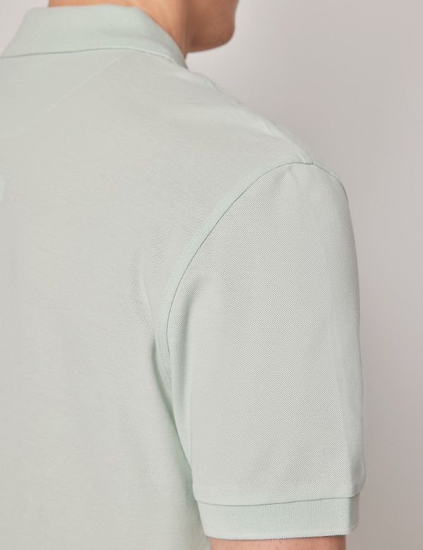 Men's Light Green Mercerised Cotton Polo Shirt - Short Sleeve | Hawes ...