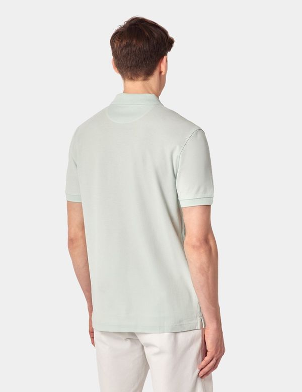 Men's Light Green Mercerised Cotton Polo Shirt - Short Sleeve | Hawes ...