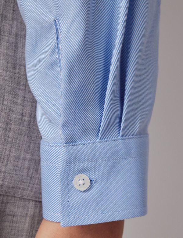 Women's Blue Cotton Relaxed Fit Shirt - Chest Pocket | Hawes & Curtis