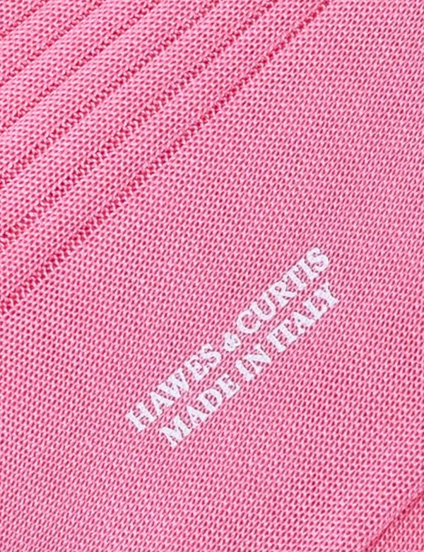 Men's Pink Plain Ribbed Cotton Socks | Hawes & Curtis