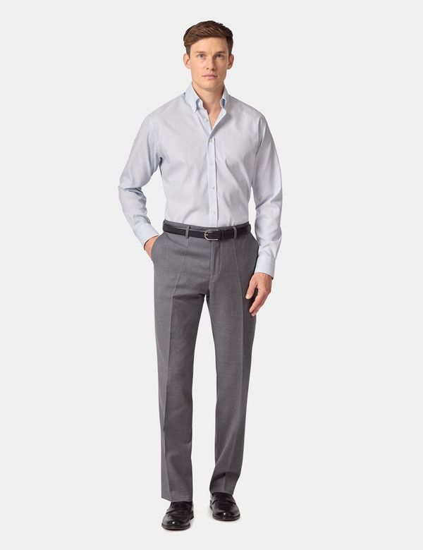 Men's Non-Iron Blue & Navy Multi Stripe Pin Point Oxford Shirt - Button ...