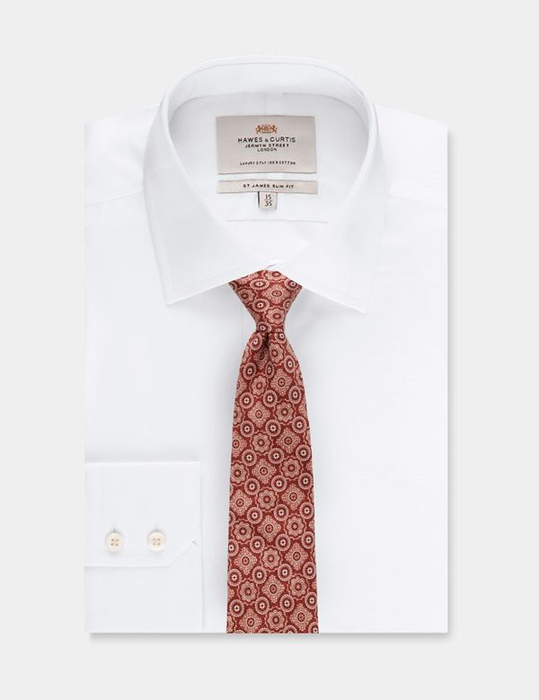 Men's Rust Medallion Geo Italian Silk Tie - 1913 Collection | Hawes ...