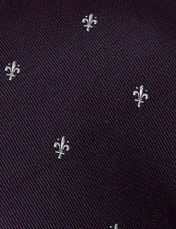 Men's Plum Fleur-de-lis Tie | Hawes and Curtis