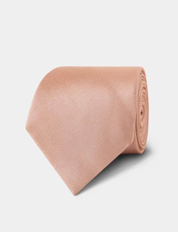 Men's Peach Plain Silk Tie | Hawes and Curtis