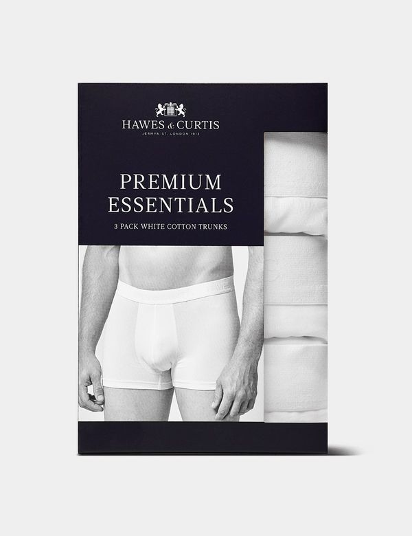 Men's 3-Pack White Trunks | Hawes & Curtis