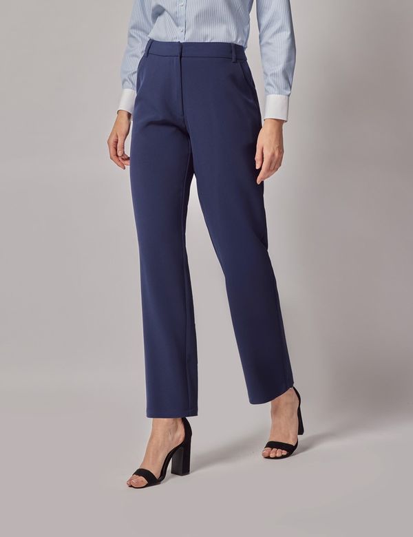 Women’s Mid Blue Suit Trousers | Hawes and Curtis