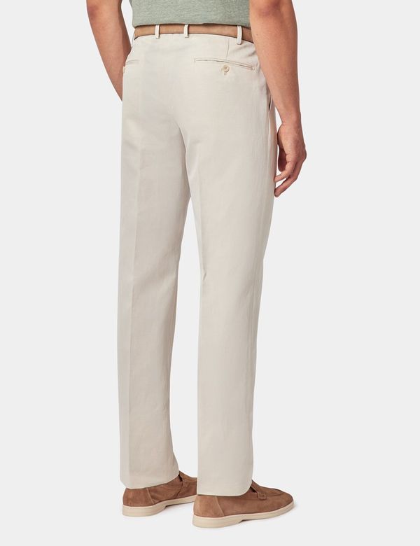 Men's Stone Cotton-Linen Tailored Pants - 1913 Collection | Hawes and ...