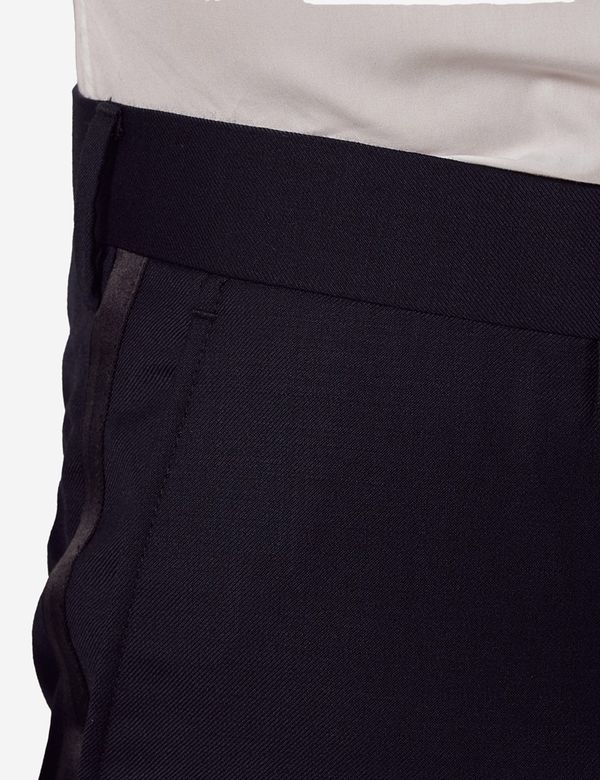 Men's Black Slim Fit Dinner Suit Pants With Belt Loops