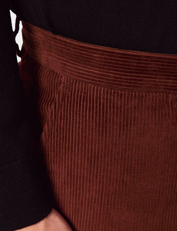 Men's Rust Corduroy Pants| Hawes & Curtis