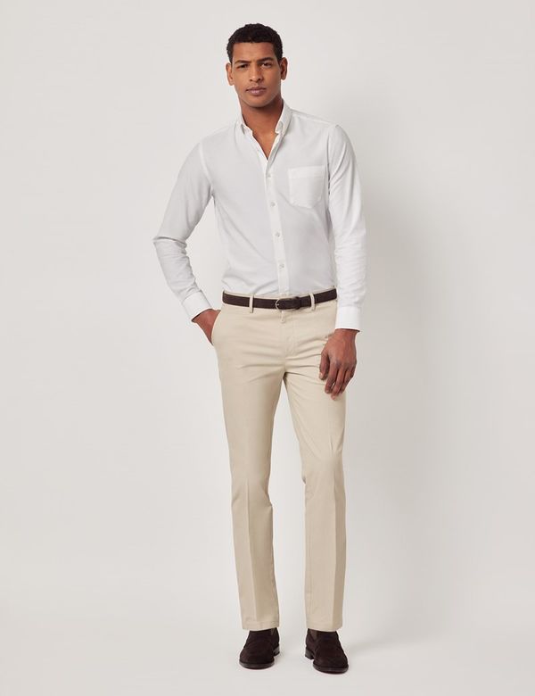 Men's Stone Smart Chinos | Hawes and Curtis