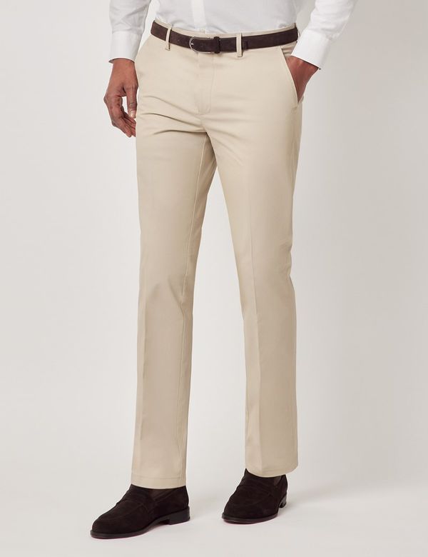 Men's Stone Smart Chinos | Hawes and Curtis