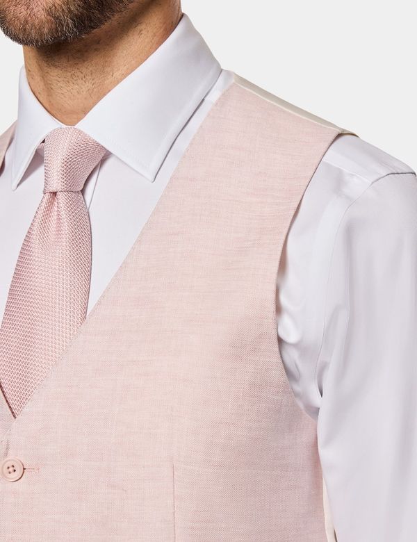 Men's Tailored Fit Pink Waistcoat | Hawes and Curtis