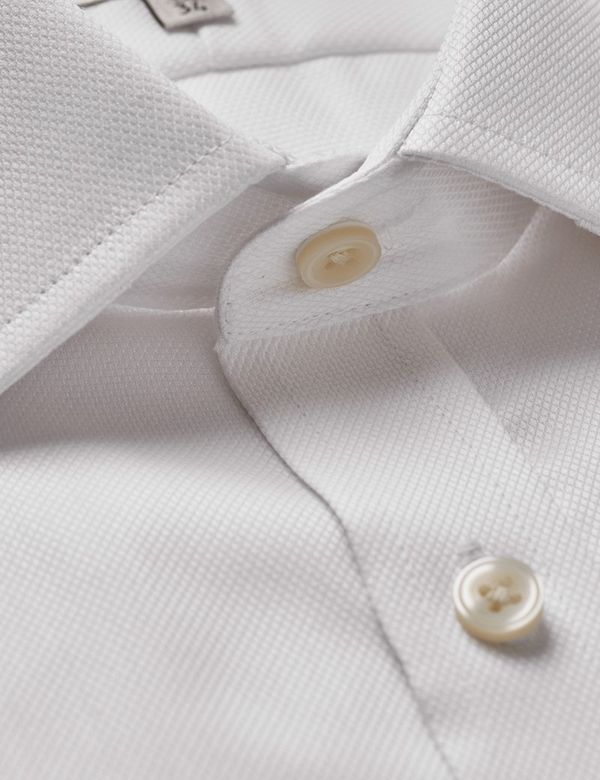 Men's Non-Iron White Pique Classic Shirt - French Cuff